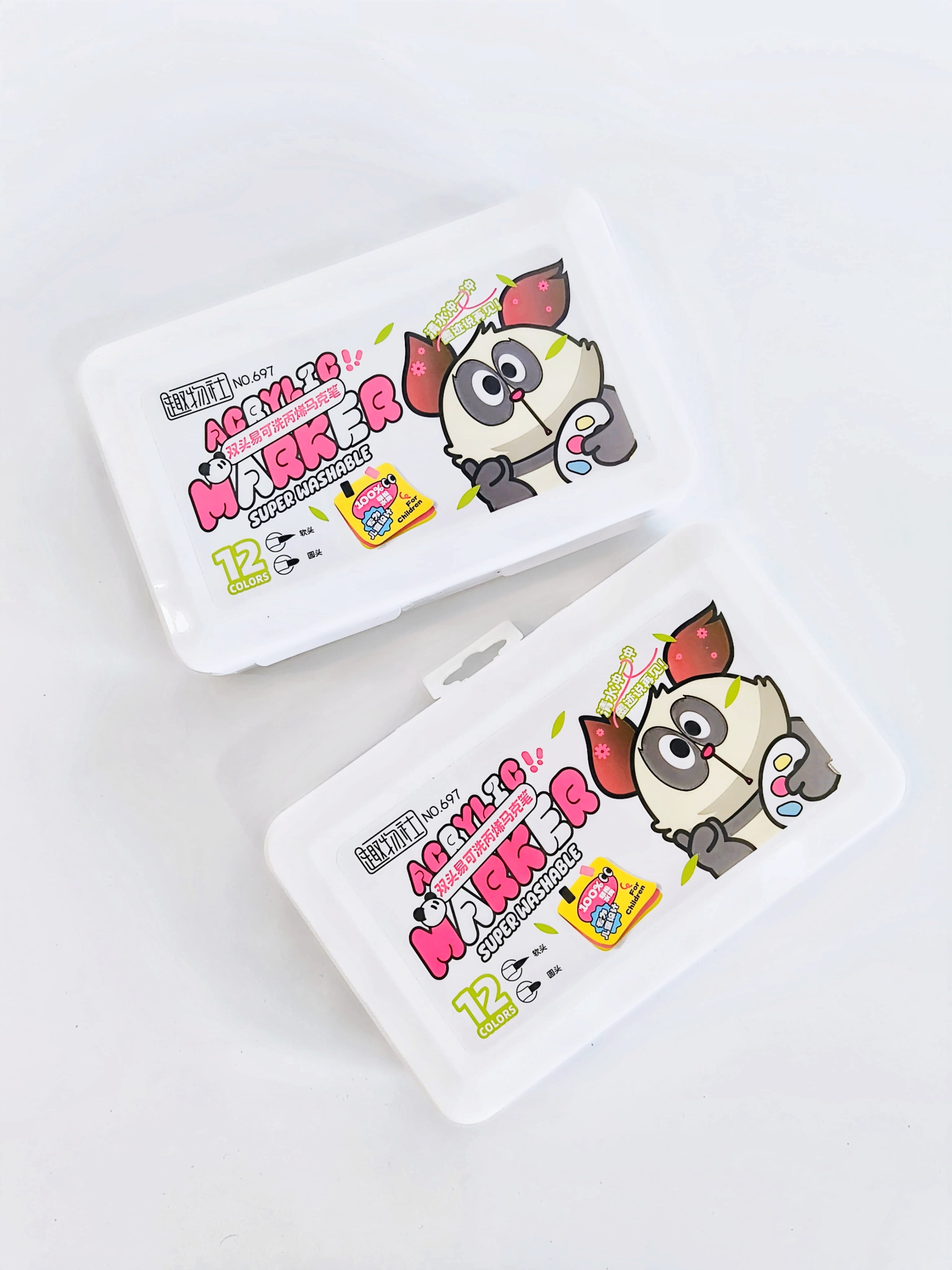Cute Panda Acrylic Markers Pack (12 pcs pack) – Pretty Little Things